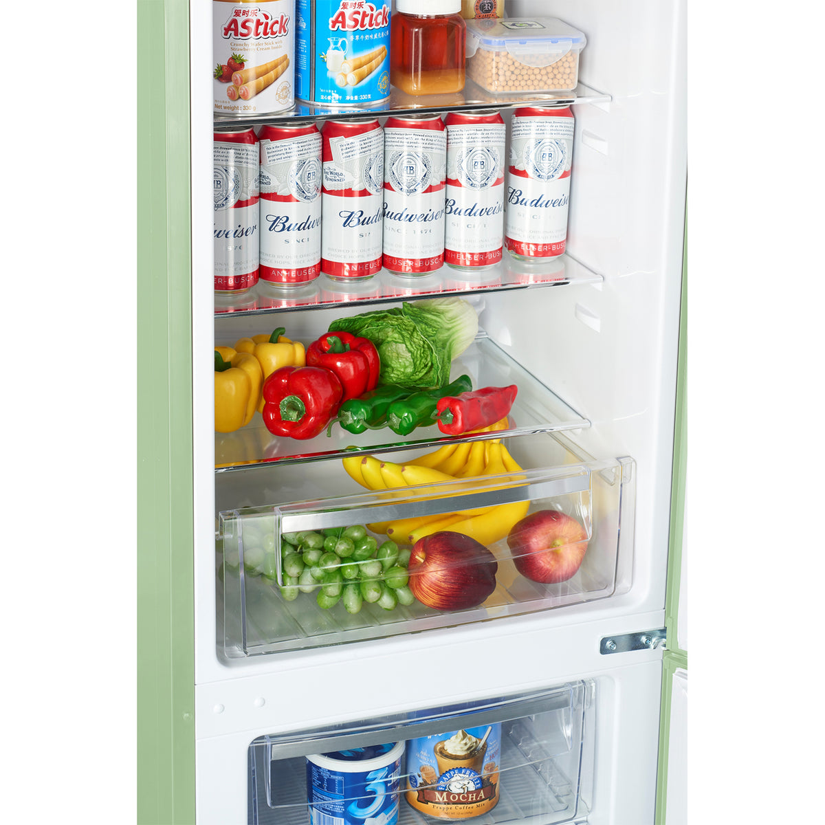 Green Retro Fridge | 242L Bottom Mount Retro Style Fridge Freezer ...