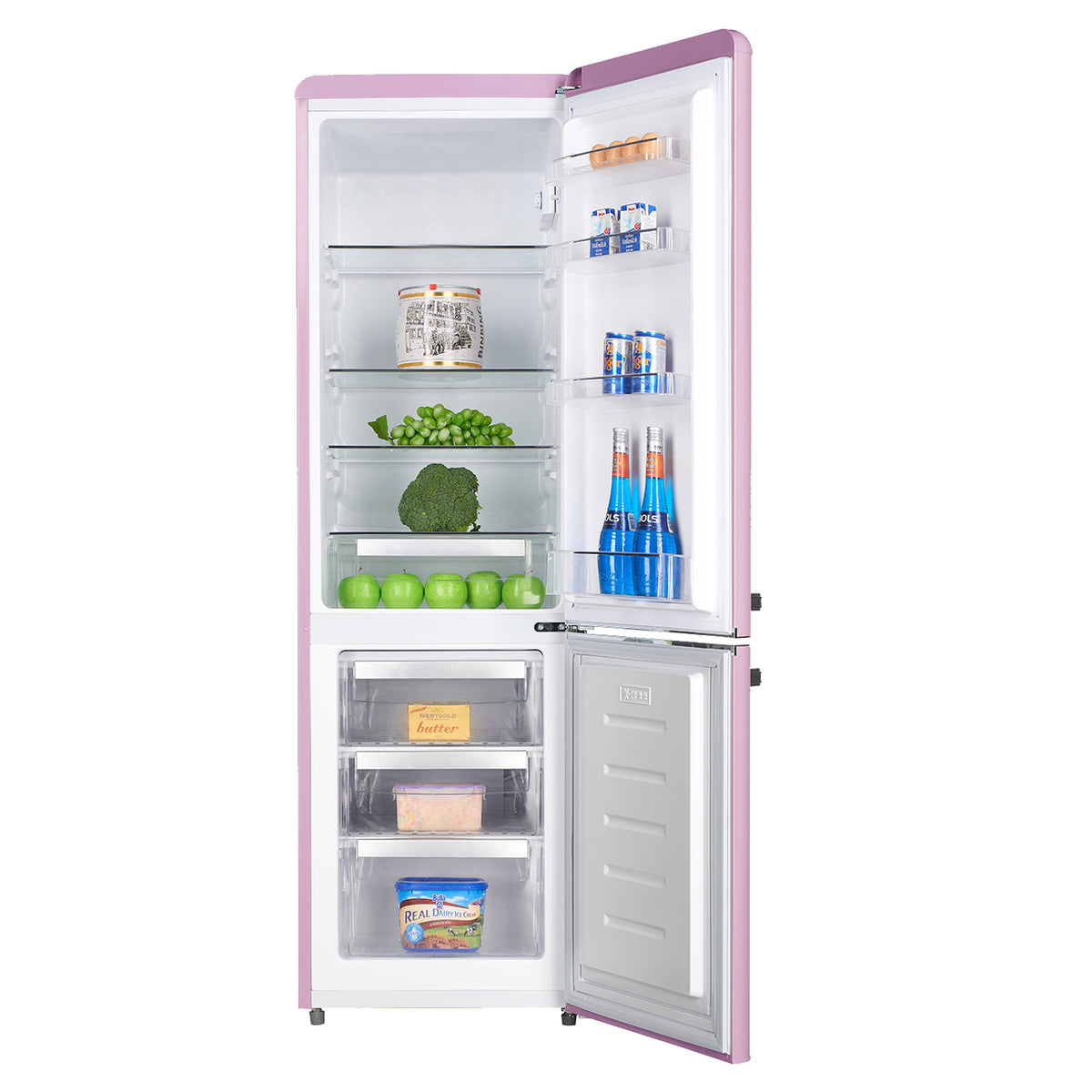 Pink Retro Fridge | 242L Bottom Mount Retro Style Fridge Freezer ...